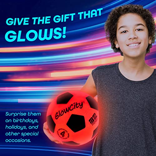 GlowCity Glow in The Dark Soccer Ball- Light Up, Indoor or Outdoor ...