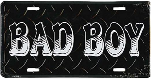 Amazon.com: Bad Boy Black Diamond Embossed Aluminum License Plate Tag ...