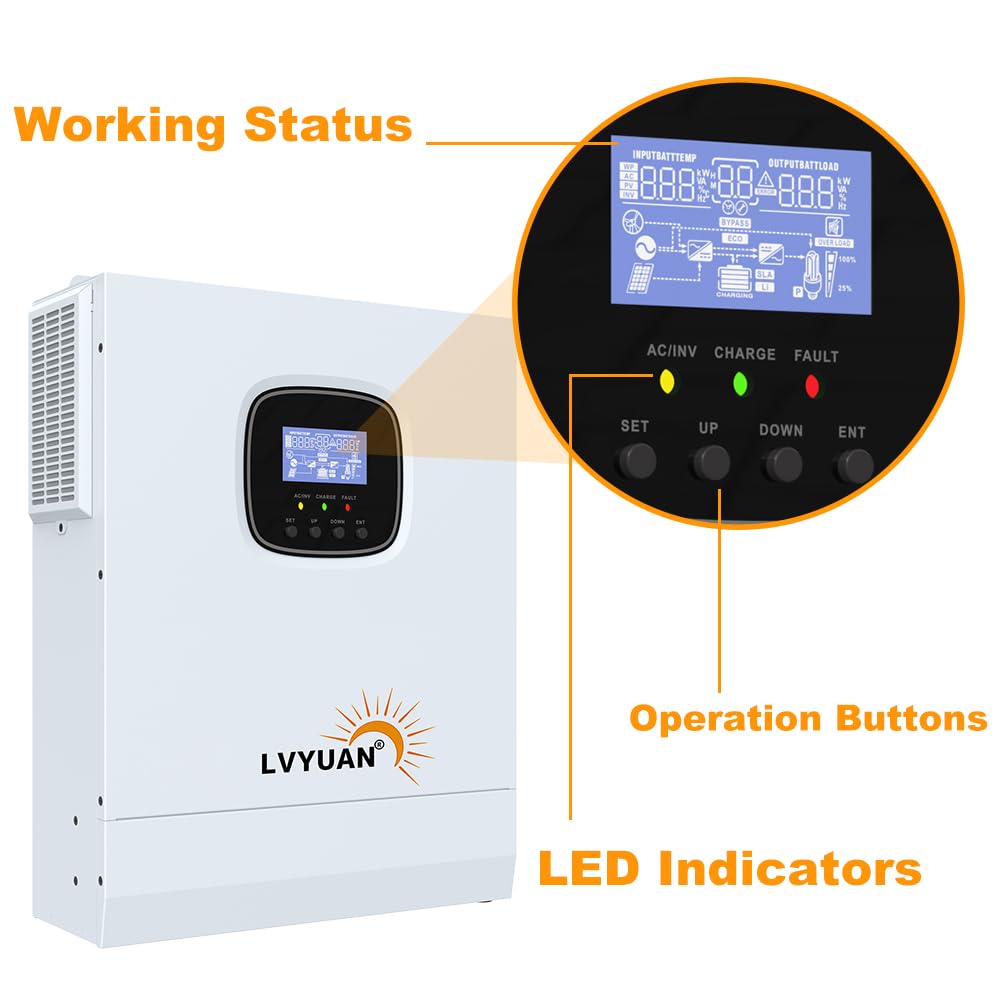Mua LVYUAN All-in-one Solar Hybrid Charger Inverter Built in 3000W 24V Pure Sine Wave Power ...