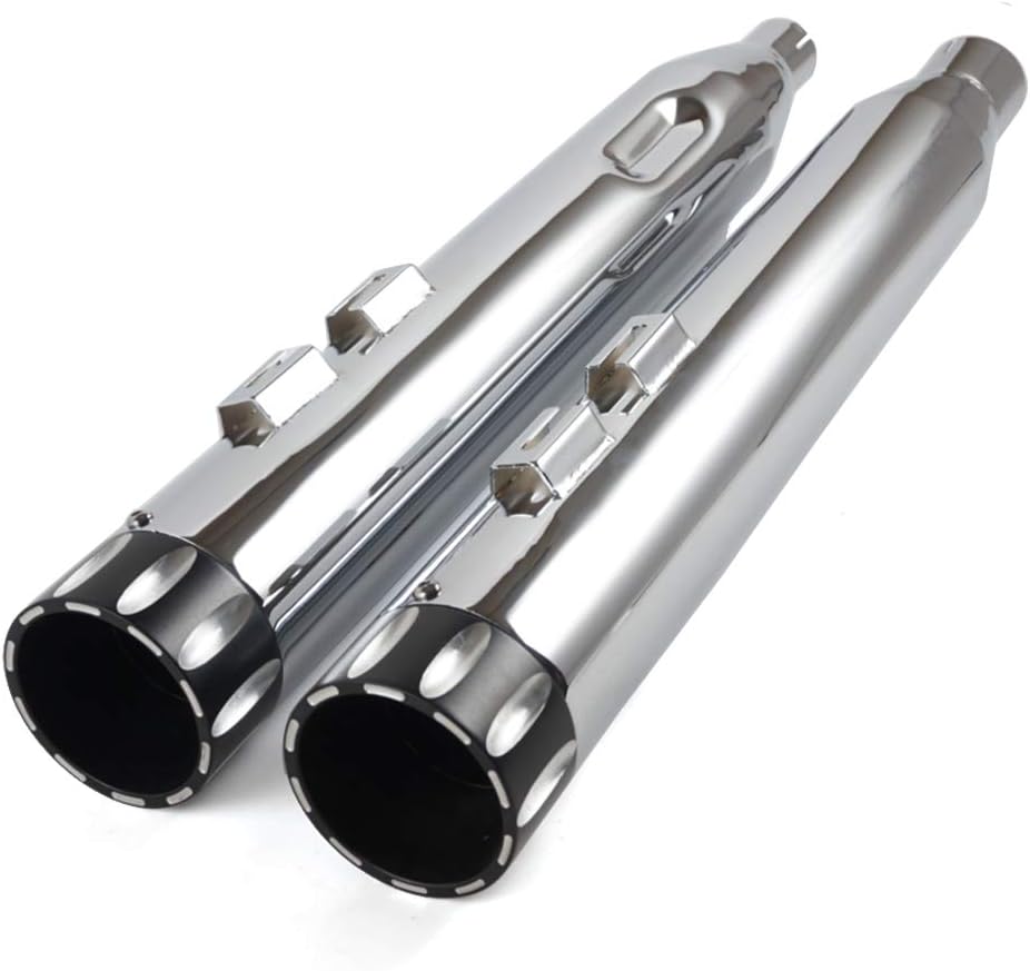 Amazon.com: SHARKROAD 4" Chrome Slip-On Mufflers Exhaust For 2017-2020 ...