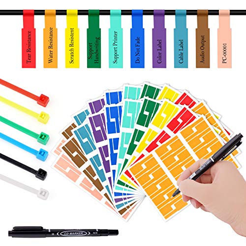 Zayvor 661pcs Cable Label, Self-Adhesive Cable Cord Identification Tags ...