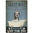 Amazon.com: Dog metal tin sign great dane co.bath soap wash your paws ...