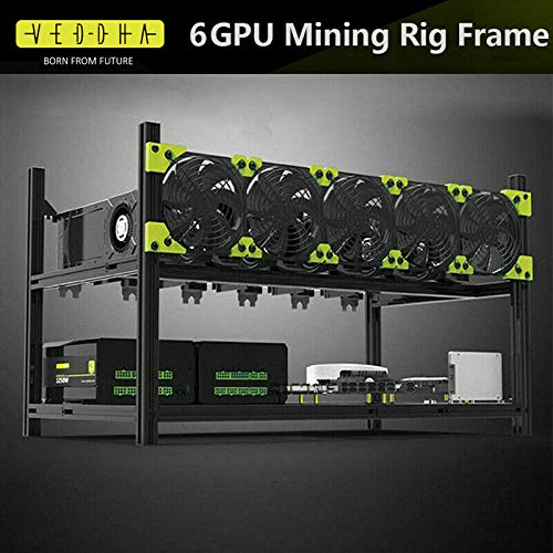 Mining Rig Frame, 6 GPU Steel Open Air Miner Mining Frame Rig Case for ...