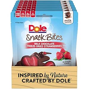 Amazon.com : DOLE SNACK BITES Milk Chocolate Strawberries 3.5 Ounce ...