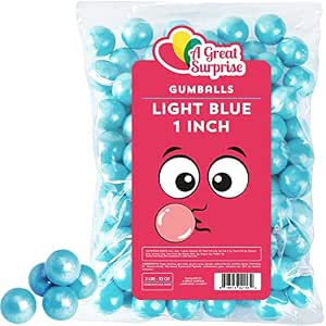 Amazon.com : Light Blue Gumballs for Candy Buffet - Apx. 120 Gumballs ...