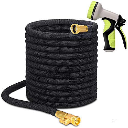 Higen 100ft Expandable Garden Hose Set, Extra Strength Fabric Triple ...