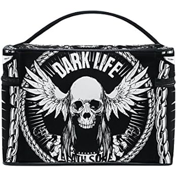 Amazon.com: Gothic Punk Skull Portable Travel Makeup Cosmetic Bags ...