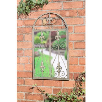 3ft 5in x 1ft 10in Stone Effect Steel Church Window Wall Mirror: Amazon ...