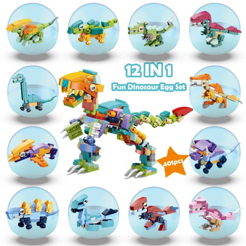 JMBricklayer 12 in 1 Dinosaur Building Block Set, Party Favors for Kids ...