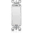 Leviton 5603-2AW Antimicrobial 15Amp 120/277V Decora Rocker 3-Way AC ...