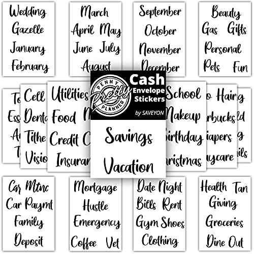 70 Cash Envelope System Budget Stickers, For Cash Envelopes for ...