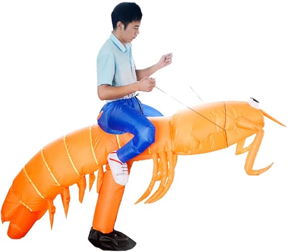 HUAYUARTS Inflatable Costume Shrimp Blow up Costume Halloween Jumpsuit ...
