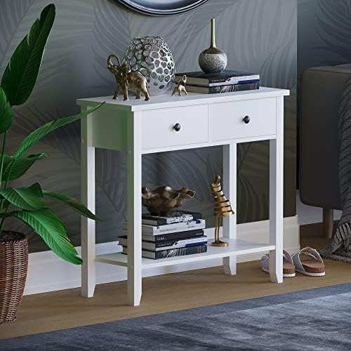 Vida Designs Windsor 2 Drawer Console Table, White price in Saudi ...