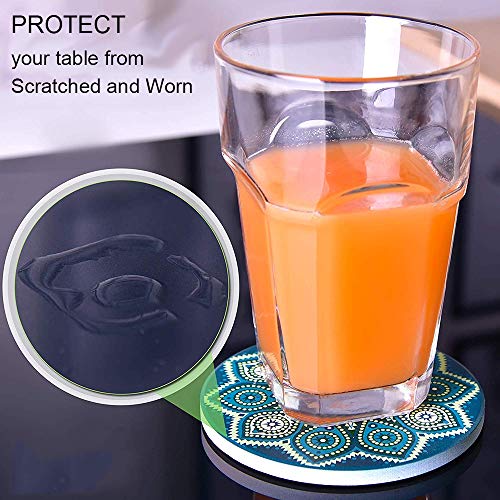 Absorbent Drink Coasters - Ceramic Absorbing Stone Coasters with Cork ...