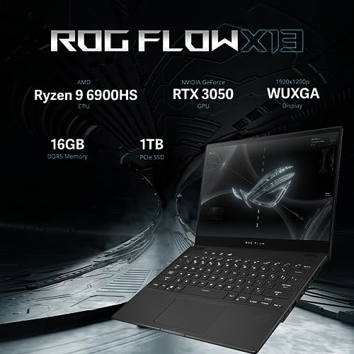 ASUS ROG Flow 13.4'' WUXGA Touchscreen Laptop, AMD Ryzen 9 6900HS, 16GB ...