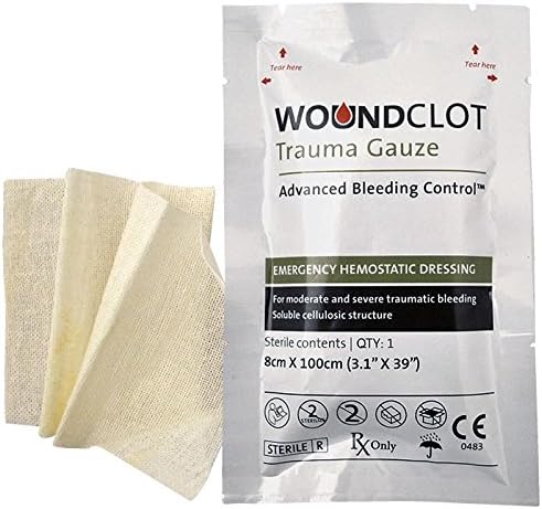 WoundClot Trauma Bleeding Control Haemostatic Gauze Dressing - Single ...
