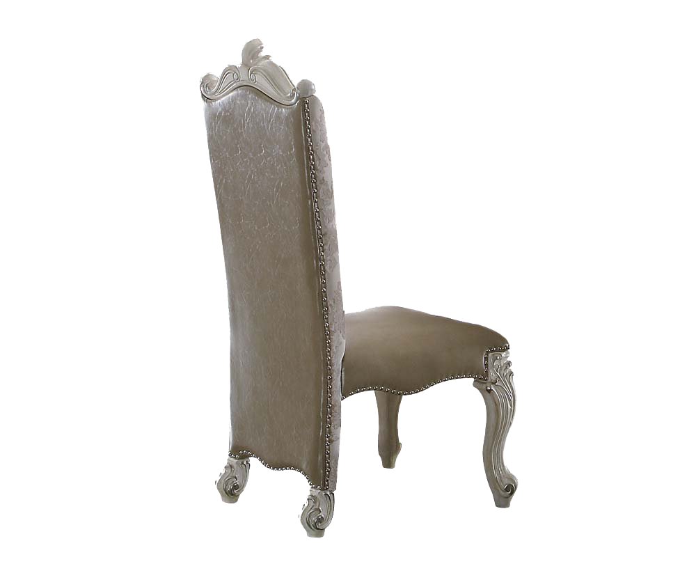 ACME Versailles Side Chair (Set-2) - 61132 - Vintage Gray PU/Fabric ...