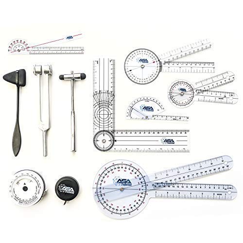 Goniometer Physical Therapy Complete Set W/Bonus Reflex Hammer ...