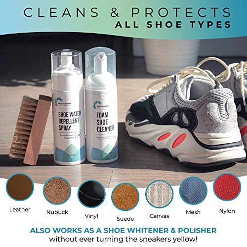 EZSolution Shoe Cleaner Kit, 2-in-1 Sneaker Foam Cleaning Solution ...