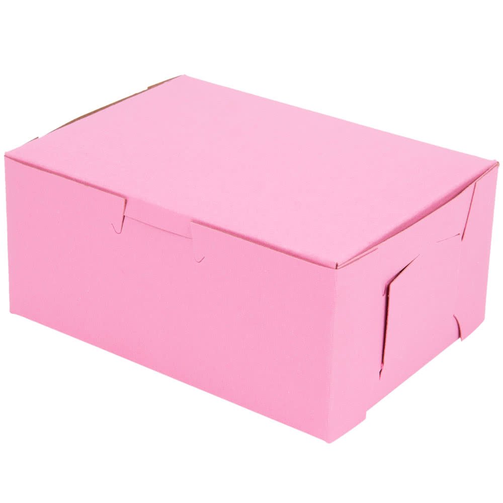 Amazon.com: Pink Disposable Paperboard Cake Box - 8 x 5 x 3 1/2 Bakery ...