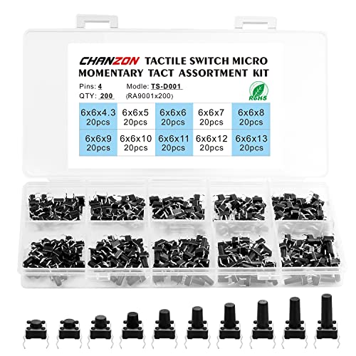 Chanzon Tact Switch Tactile Push Button Micro Momentary Switch 6x6 mm 4 ...
