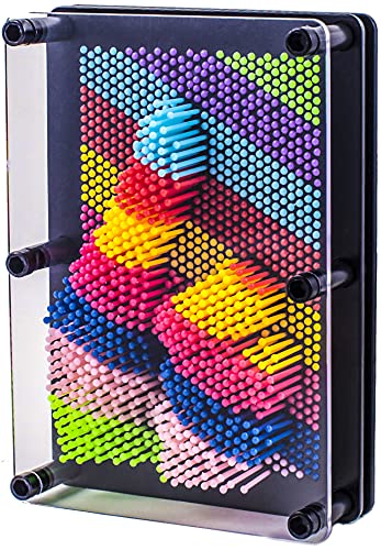 IQATOM Pin Art Board Game 3D Clone Sculpture Medium Size 5” X 7” inch ...
