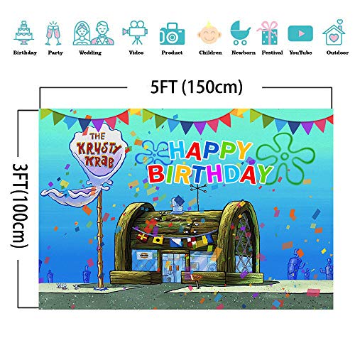 Buy Cartoon Animation Spongebob Theme Photography Backdrop Children ...