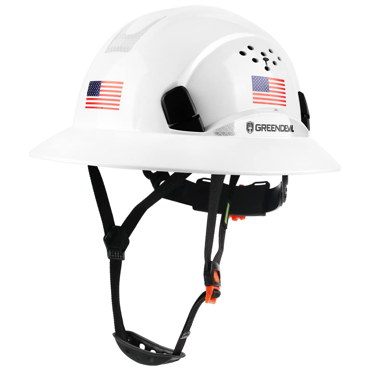 Full Brim Hard Hat Vented Construction Safety Helmet OSHA Approved ...