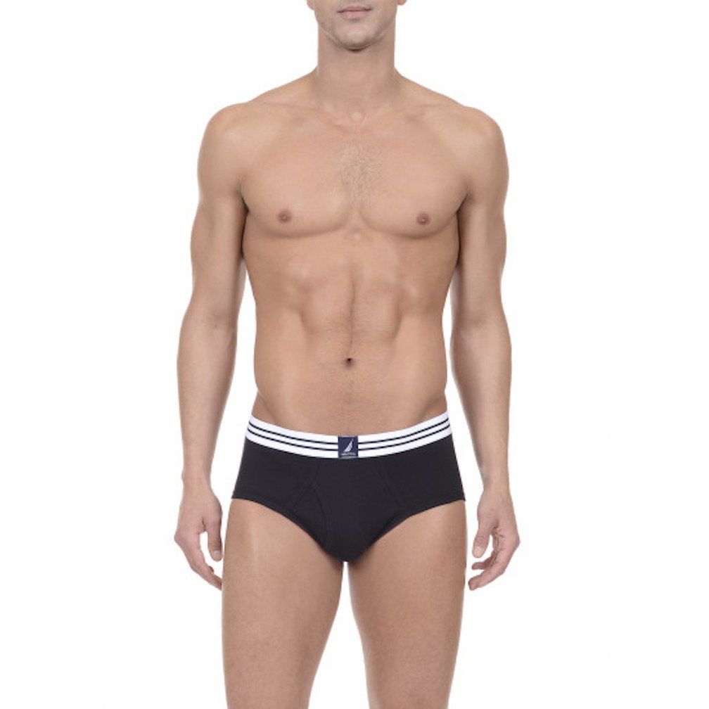 Nautica New Mens 3 Pack Full Cut Brief 100 Cotton Nautical Fashions