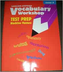 Vocabulary Workshop Test Prep Blackline Masters Level F: Inc. William H ...
