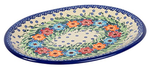 Traditional Polish Pottery, Handcrafted Oval Banquet Serving Platter ...