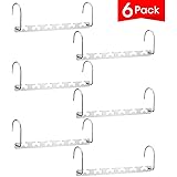 Amazon.com: Meetu Space Saving Hangers Metal Clothes Hangers 6X2 Slots ...