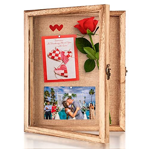 Shadowbox Frame, Shadow Box Display Case with Linen Back, Comes with 8 ...
