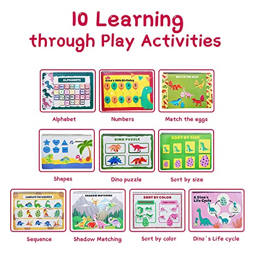 Dinosaur Montessori Preschool Learning Activities Busy Book - Pre-K ...