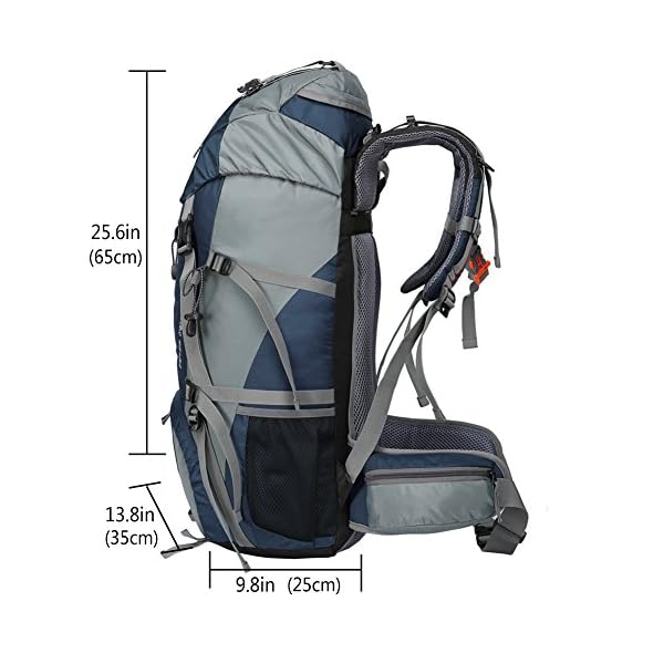 Loowoko 50L Hiking Backpack, Waterproof Camping Essentials Bag with ...