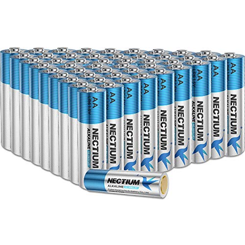 NECTIUM Superior Performance AA Alkaline Pure-Gold-Bottom IoT Batteries (48 Count), Ultra Power ...