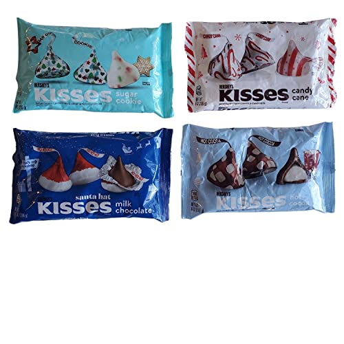 Hersheys Kisses Christmas Variety Pack of 4 Flavors -Candy Cane Kisses ...