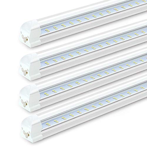 8ft Led Shop Light Fixture, Double Row T8 Integrated 8 Foot Led Tube ...