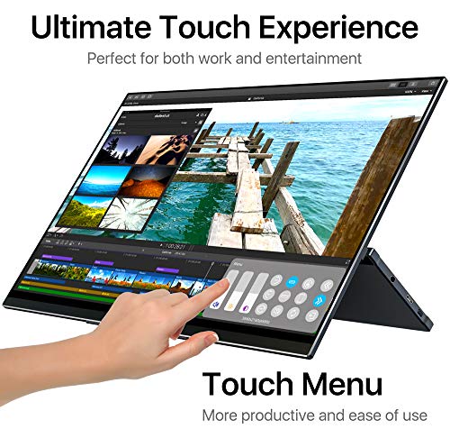 Auto-Rotating Portable Monitor - 13.3 Inch 4K UHD 10 Finger Touchscreen ...