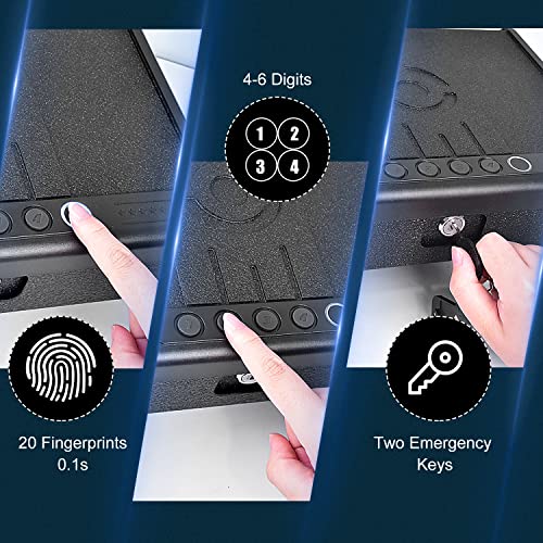 Gun Safe, Biometric Fingerprint Gun Safe for 3 Pistols, Quick Access ...
