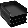 Amazon.com : Wenqik 4 Pcs Stackable Paper Trays Rectangular Plastic Letter Tray Holder Desktop ...