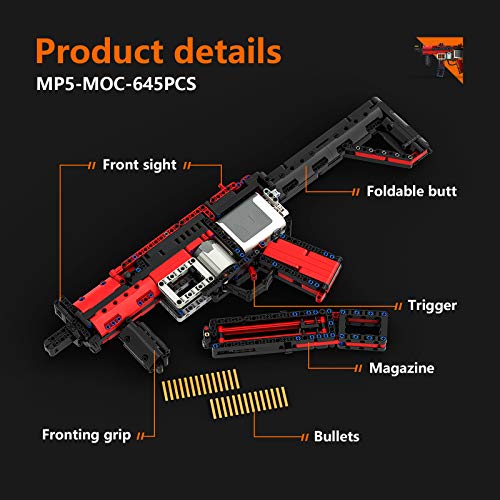 MP5 Submachine Shooting Building Toy, Blaster Building Bricks Model ...