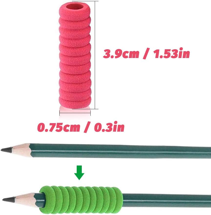 Reccisokz Pools Soodls 50 Pieces Foam Pencil Grips 11 Rings Pencil ...