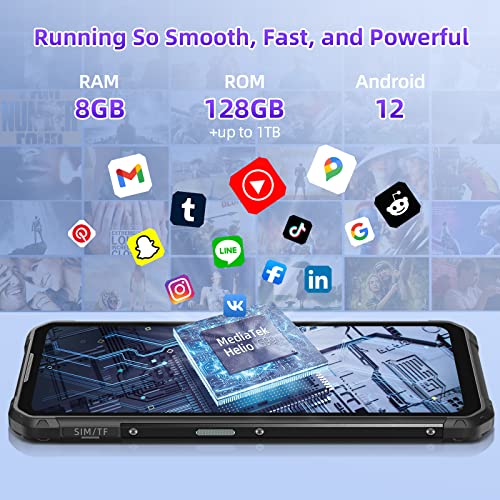 IIIF150 Rugged Smartphone, Air1 Ultra, 6.8 Inch FHD +120Hz Unlocked Phones, 8GB + 128GB (1TB ...