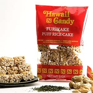Hawaii Candy Furikake Puff Rice Cake, 3-Ounce Bags (Pack of 6): Amazon ...