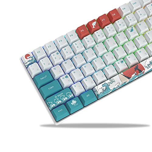 Mua XVX Japanese Keycaps 132 Keys, Coral Sea PBT Keyboard Keycaps, 5 ...