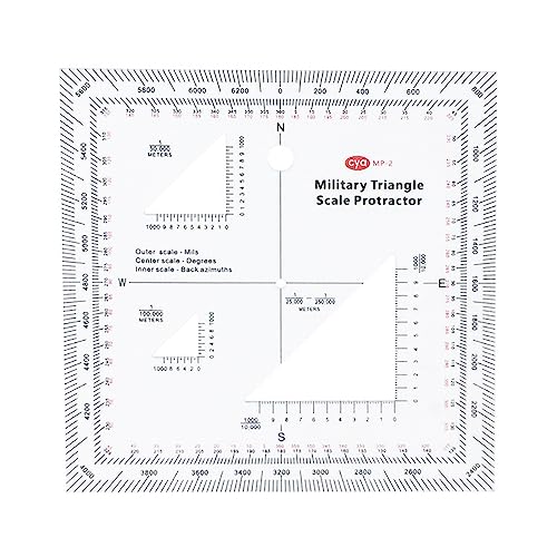 CATSELURRY Protractor Practical Military Style Topographical Map Scale ...
