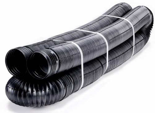 Flex-Drain 51910 Flexible/Expandable Landscaping Drain Pipe, Perforated, 4-Inch by 12-Feet ...