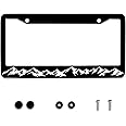 Amazon.com: Mountain License Plate Frame Mountains Scenery Stainless ...