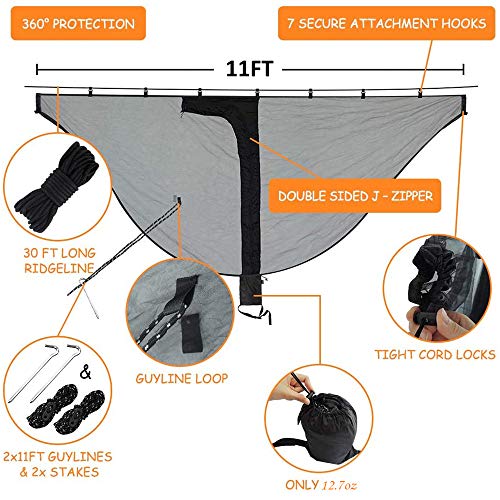 ayamaya Mosquito & Bug Net Fit for Any Camping Hammock, 360 Degree Protect You from Mosquitoes ...